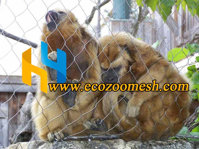 Macaque wire rope cage nets, wire rope animal fence mesh