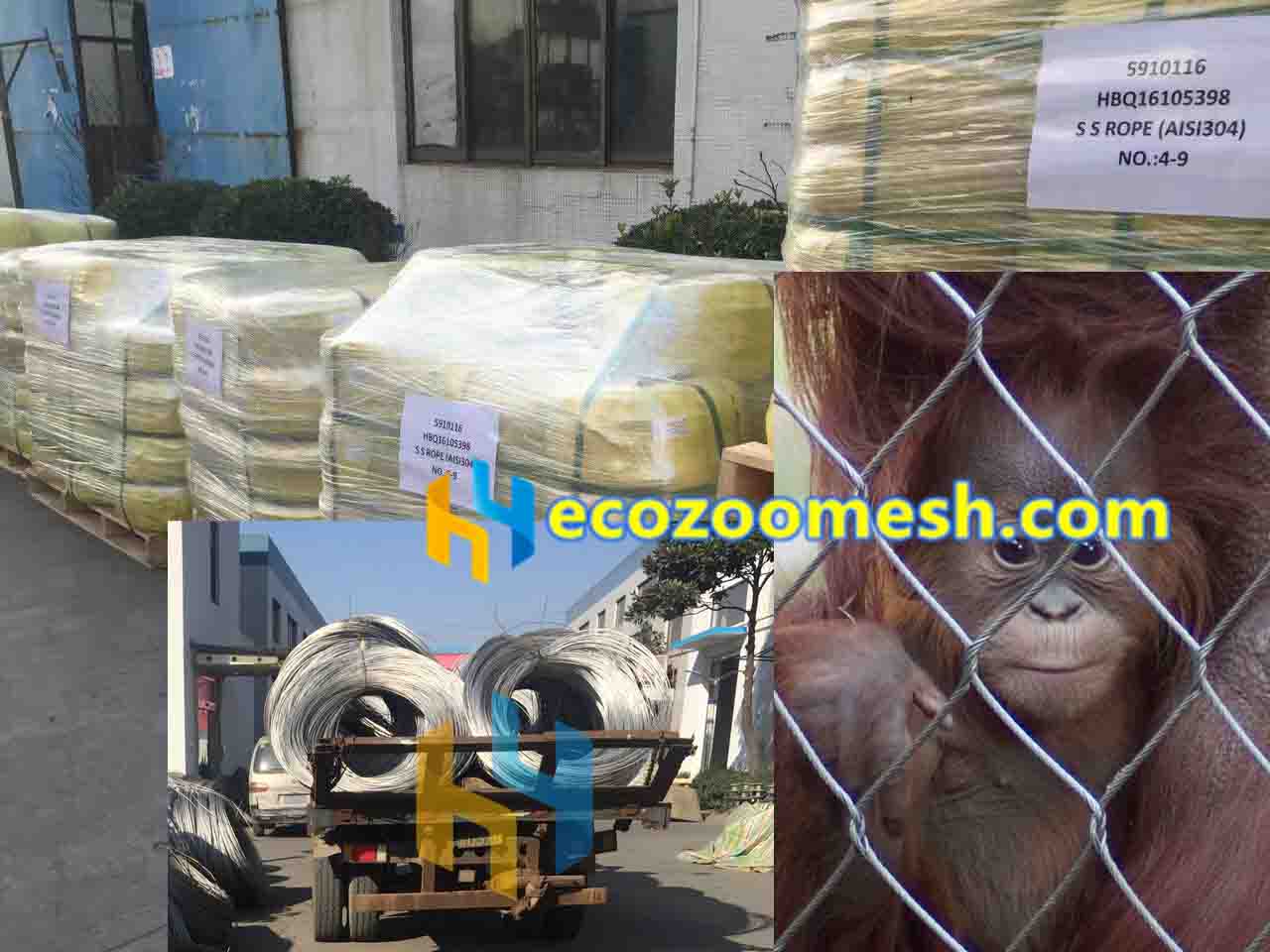 wire rope net enclosure for monkey, manufacturer of wire rope net